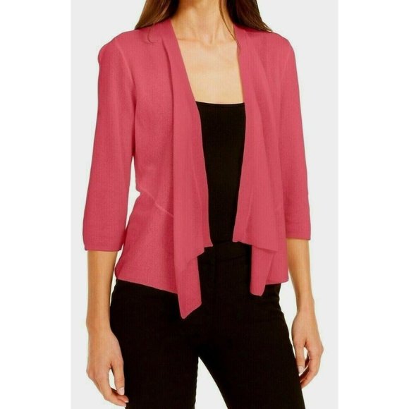 Alfani | Sweaters | Nwt Alfani Womens S Pink Open Front Draped 34 ...